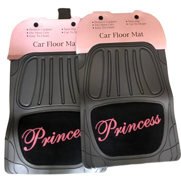Accents | Nwt 2pcs Heavy Duty Car Floor Mats Greypink Princess Design ...